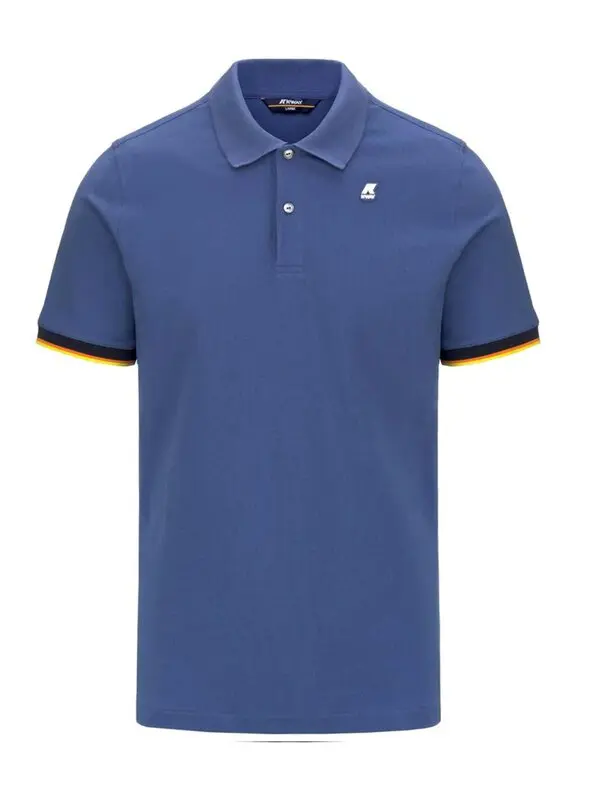 K-WAY Short-sleeve Polo Shirt With Contrast Trim - Navy