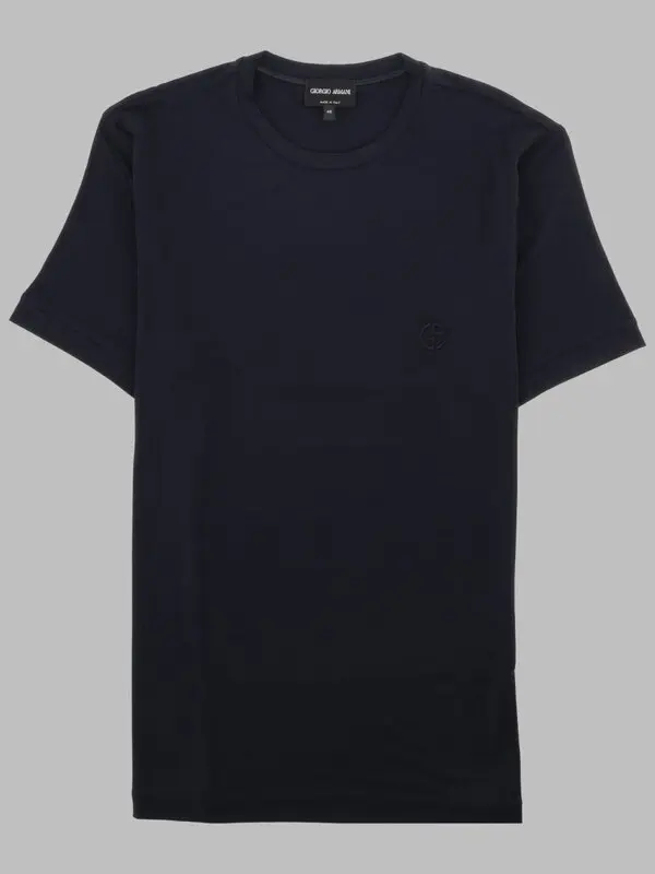 Giorgio Armani S Stretch Viscose T-shirt Made In Italy - Blue