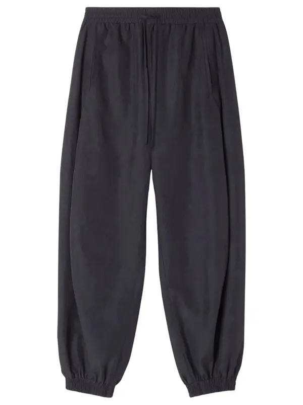 RÓHE Textured Crinkled Balloon Track Trousers - Black