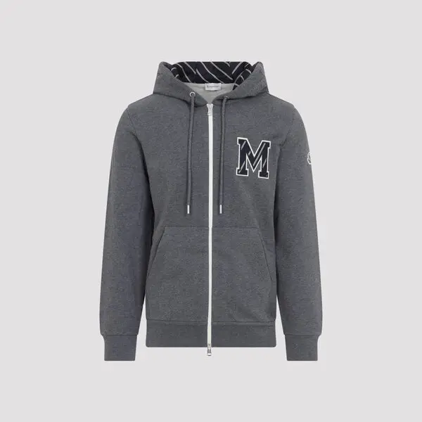 Moncler Cotton Zip-up Cardigan - Grey