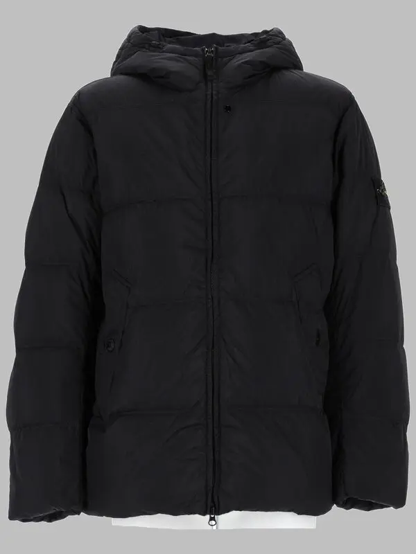 Stone Island Sports Jacket With Signature Detail - Black