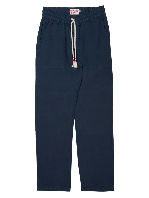 MC2 SAINT BARTH 100% Linen Trousers - Blue