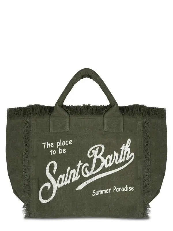 MC2 SAINT BARTH 100% Linen Handbag - Green