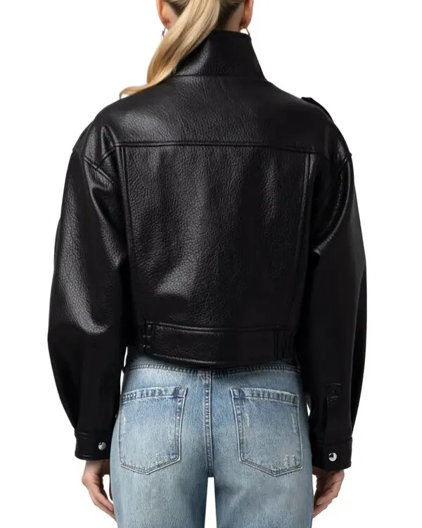 Blanknyc Faux Leather Funnel Collar Bomber Jacket