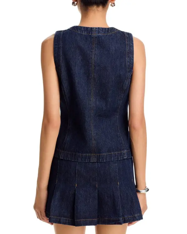 Blanknyc Denim Button Front Vest Top