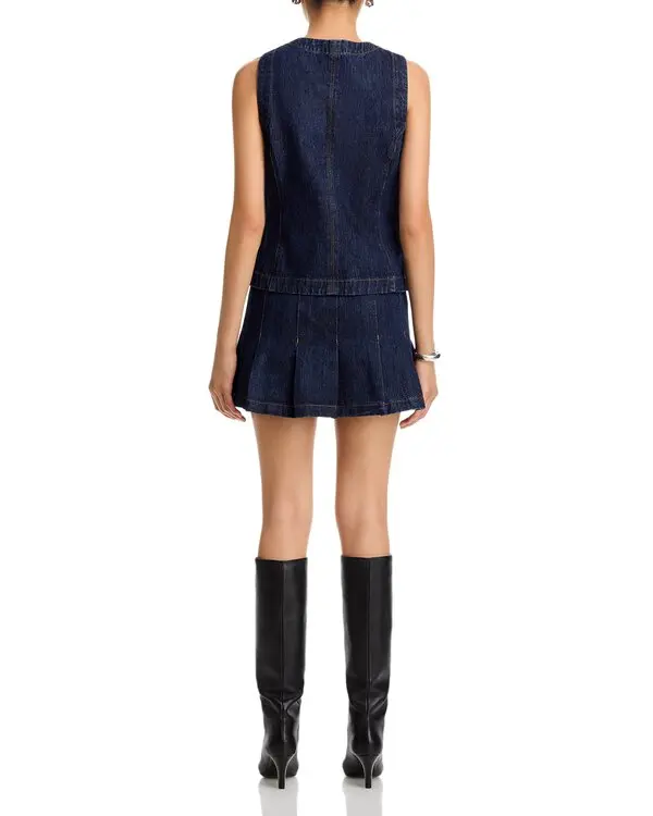 Blanknyc Denim Button Front Vest Top
