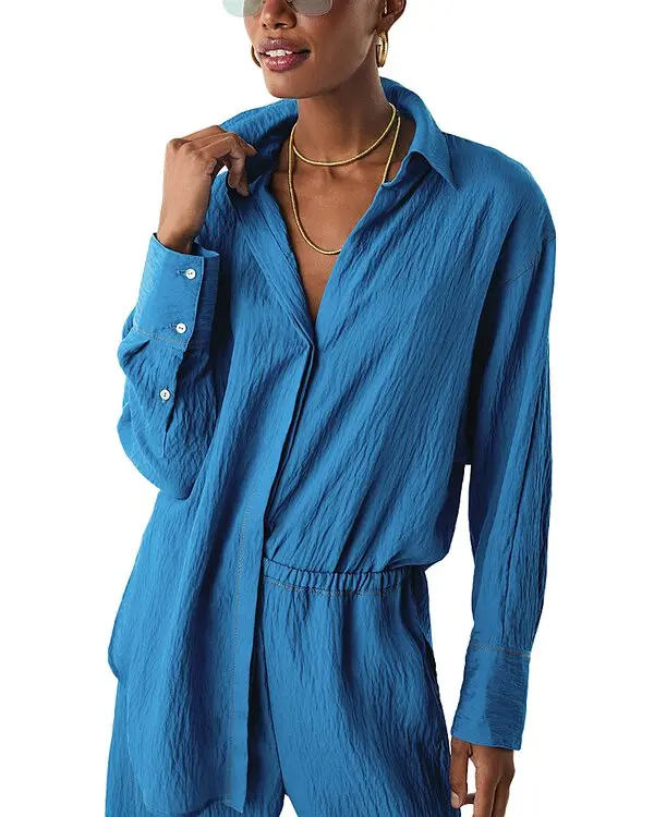 VIX PAULA HERMANNY X Rosie Huntington-whiteley Bailey Long Sleeve Shirt - Bowie