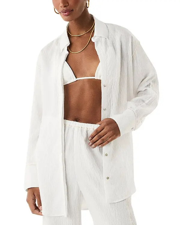 VIX PAULA HERMANNY X Rosie Huntington-whiteley Bailey Long Sleeve Shirt - Off White