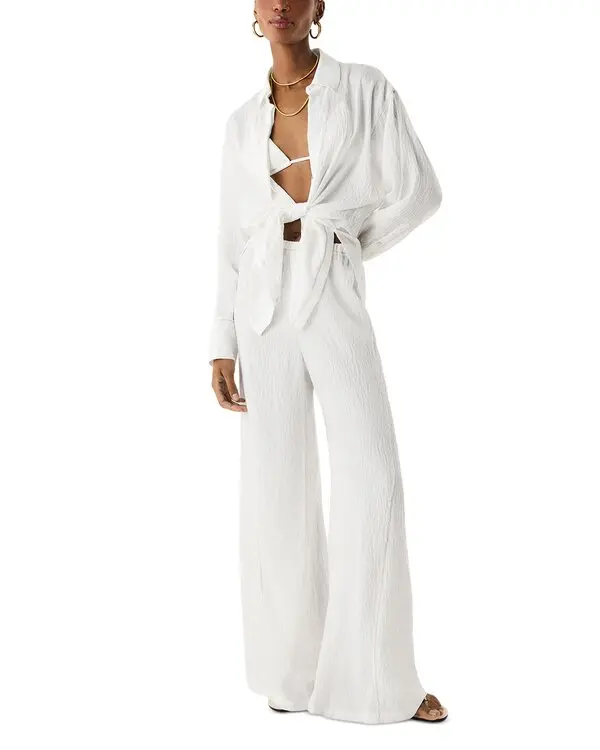 VIX PAULA HERMANNY X Rosie Huntington-whiteley Bailey Long Sleeve Shirt - Off White