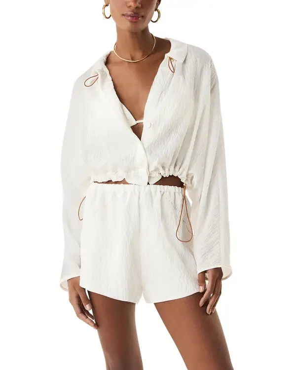 VIX PAULA HERMANNY X Rosie Huntington-whiteley Bailey Long Sleeve Shirt - Off White