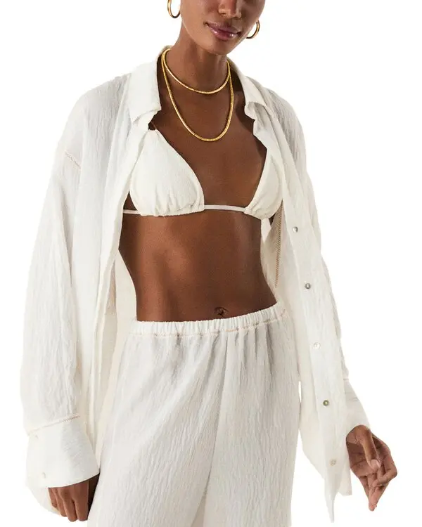 VIX PAULA HERMANNY X Rosie Huntington-whiteley Bailey Long Sleeve Shirt - Off White