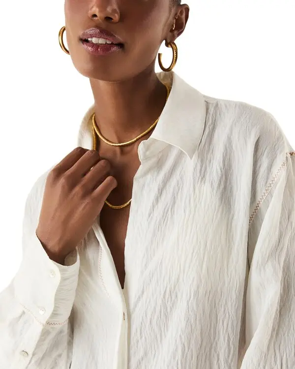 VIX PAULA HERMANNY X Rosie Huntington-whiteley Bailey Long Sleeve Shirt - Off White