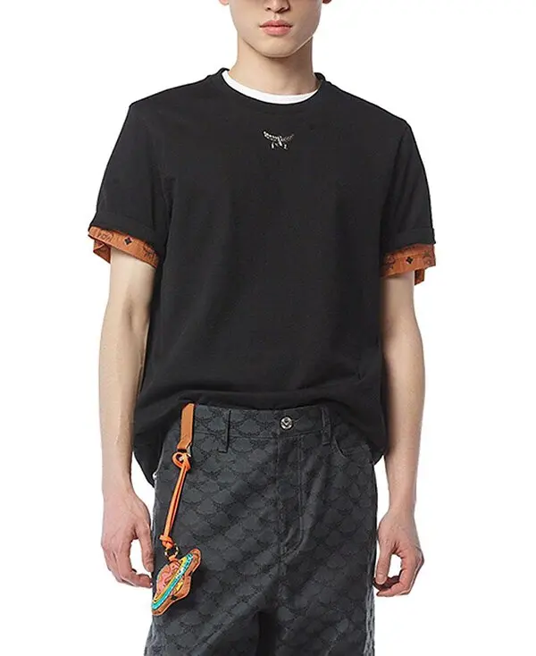 Mcm Essential Logo Print T-shirt In Organic Cotton - Black