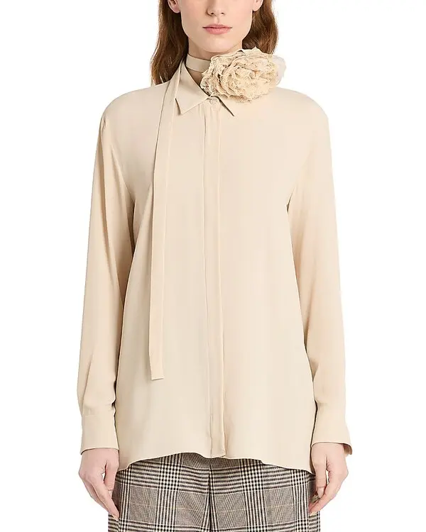 Marella Mllorca Lace Accent Blouse - Sand