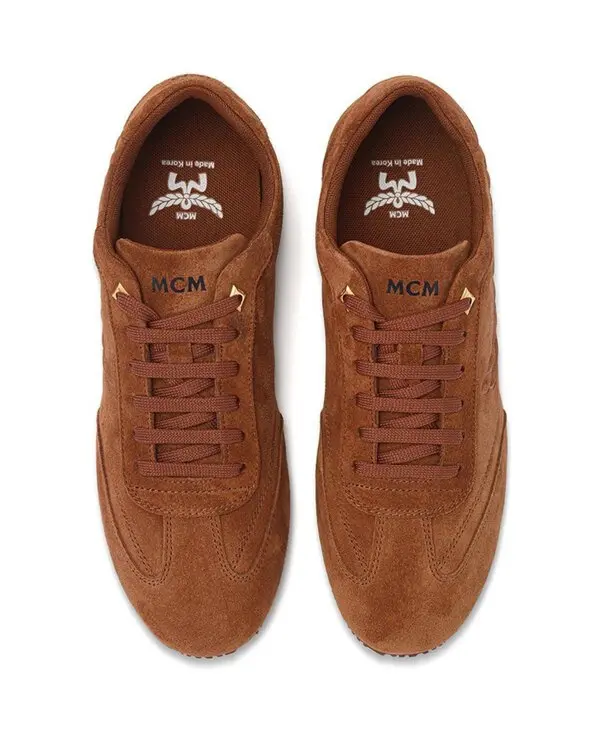 Mcm Federlite Lo Laurel Suede Leather Sneakers