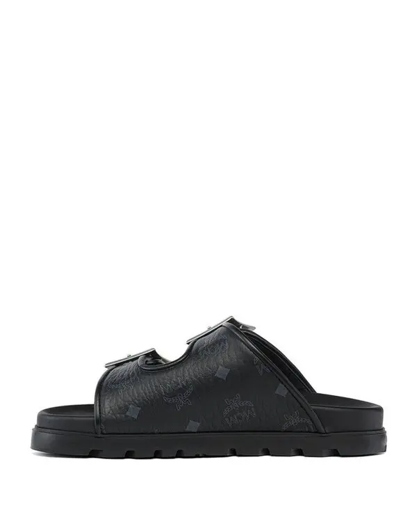 Mcm Visetos Buckled Sandals - Black