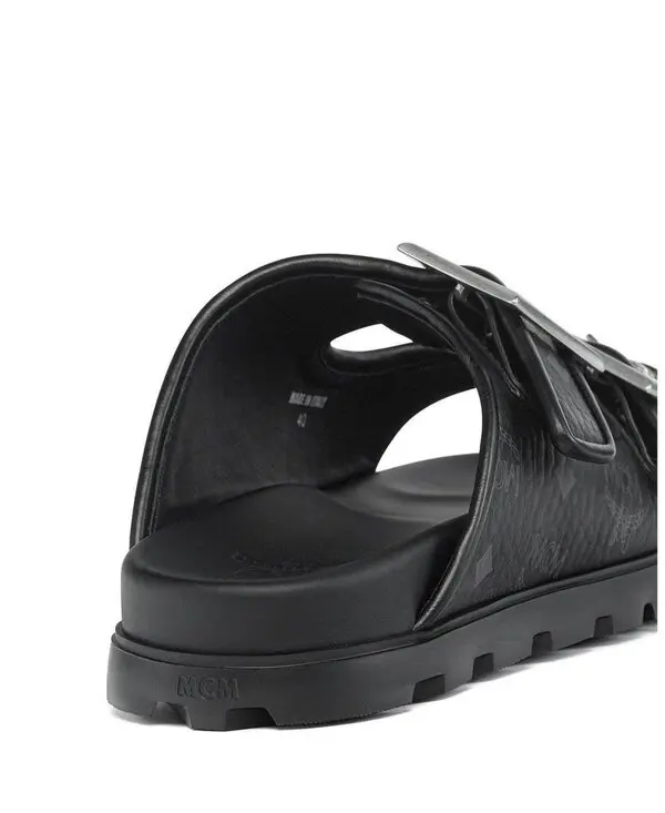 Mcm Visetos Buckled Sandals - Black