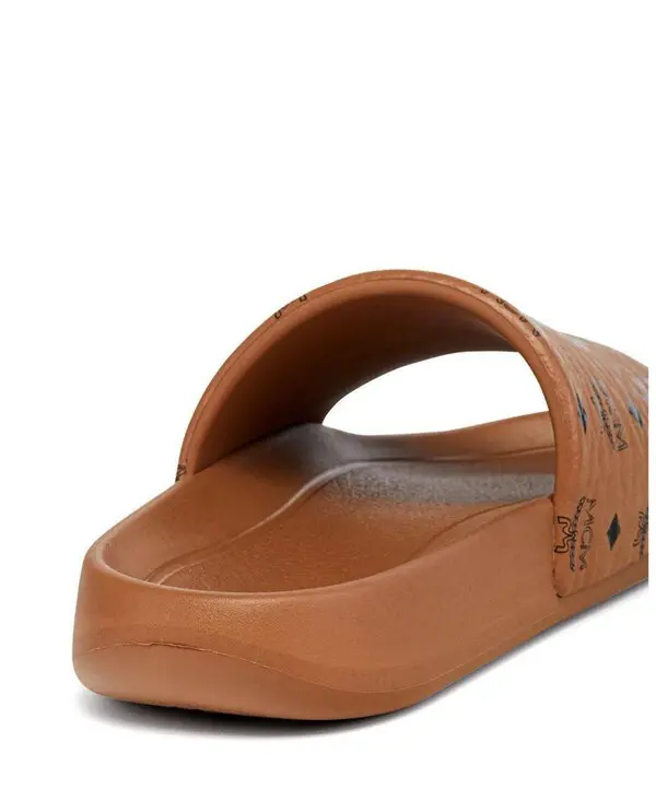Mcm Monogram Print Rubber Slides