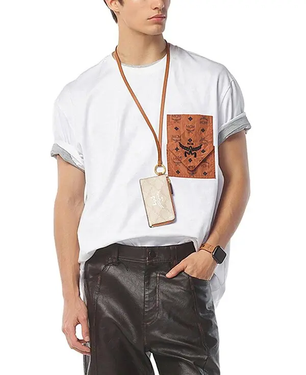 Mcm Monogram Patch Pocket T-shirt In Organic Cotton - White