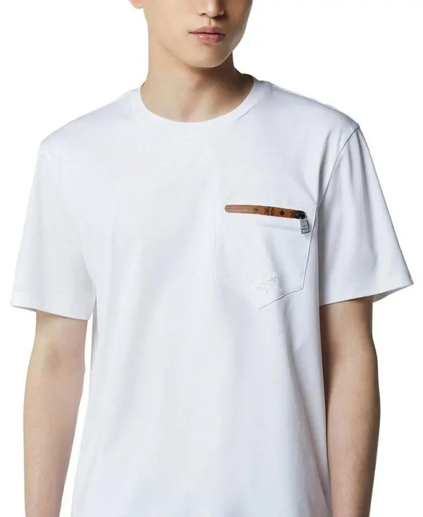 Mcm Silket Logo T-shirt With Zip Pocket