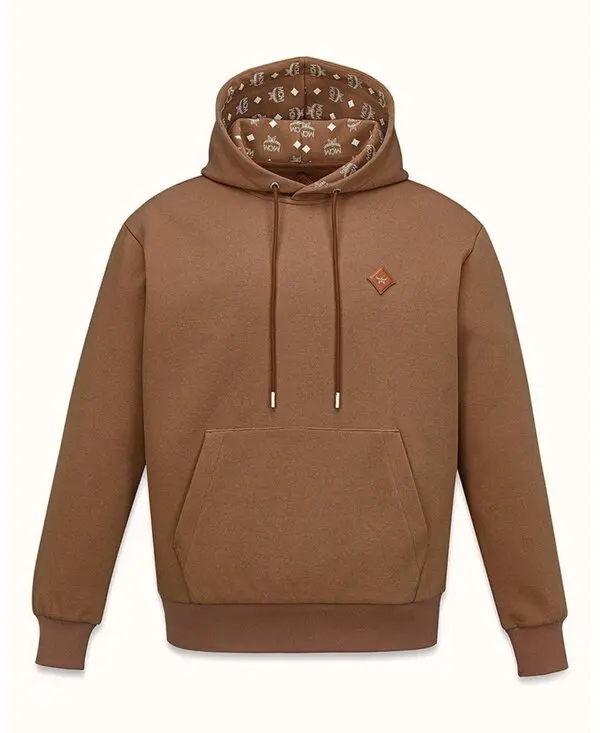 Mcm Essential Logo Patch Ponte Hoodie - Cognac