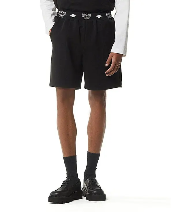 Mcm Essential Logo Ponte Shorts - Black