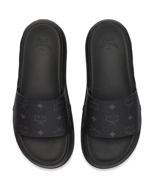 Mcm Visetos Slide Sandals