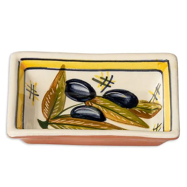 COSTA NOVA Alentejo Terracotta Hand-painted Dipping Plate - Olive