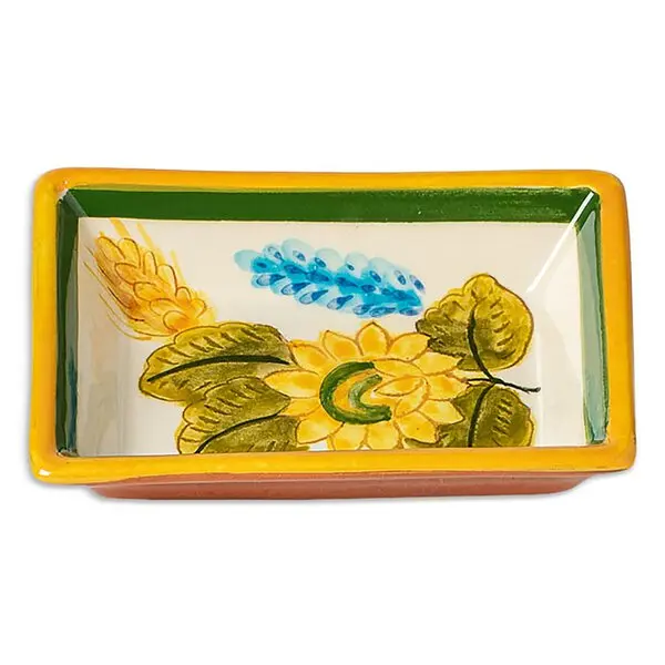 COSTA NOVA Alentejo Terracotta Hand-painted Dipping Plate - Sunflower