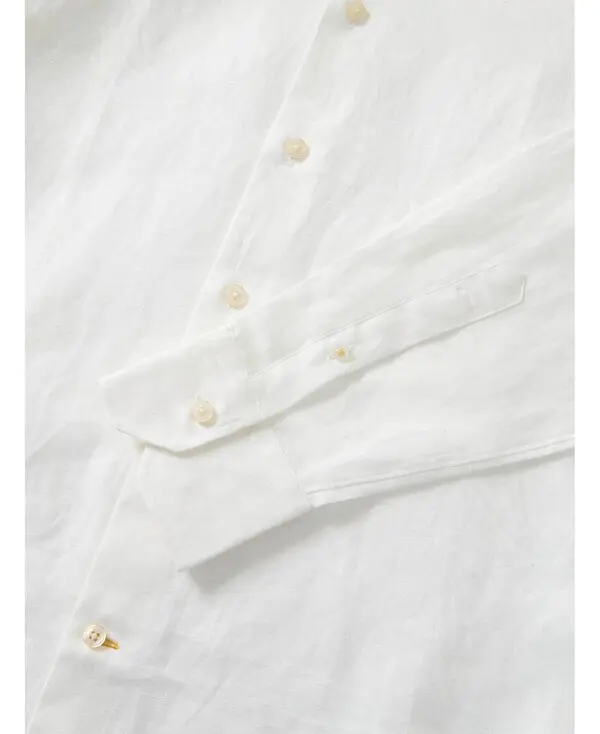 Robert Talbott Reynolds Paisley Jacquard Cotton Linen Blend Shirt In Contemporary Fit - White