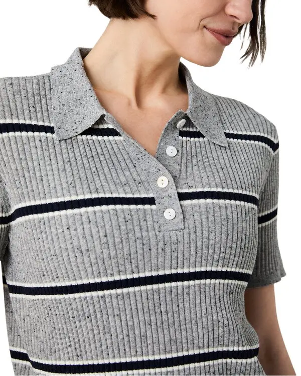 French Connection Mason Knit Varsity Stripe Polo Sweater
