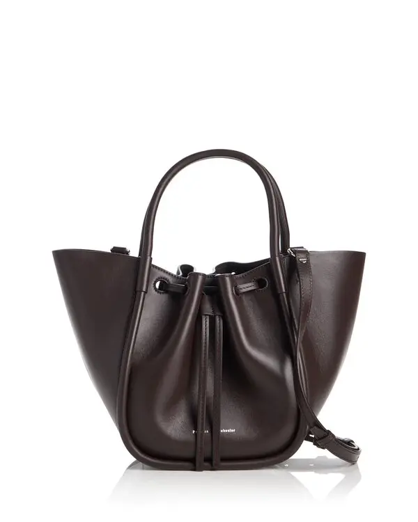 Proenza Schouler Small Ruched Leather Tote Bag - Espresso