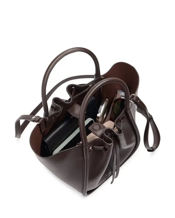 Proenza Schouler Small Ruched Leather Tote Bag - Espresso