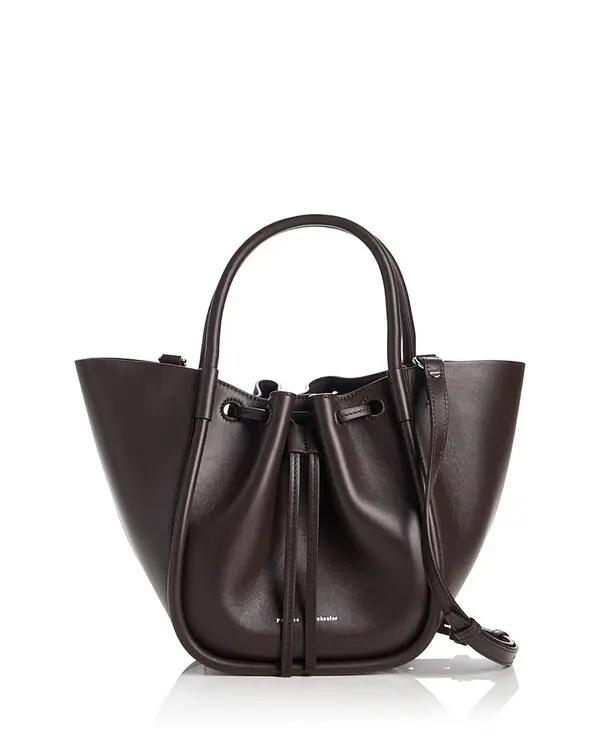 Proenza Schouler Small Ruched Leather Tote Bag - Espresso