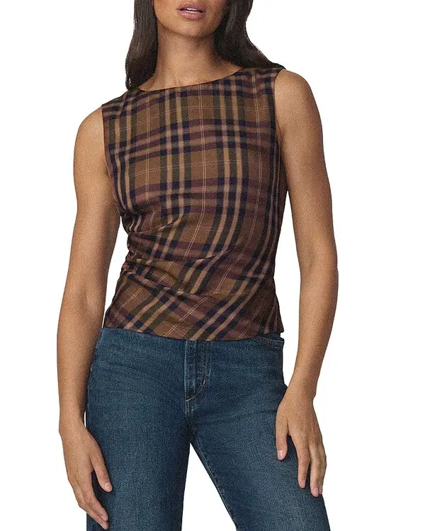 Joe's Jeans The Meg Sleeveless Top - Camel Plaid