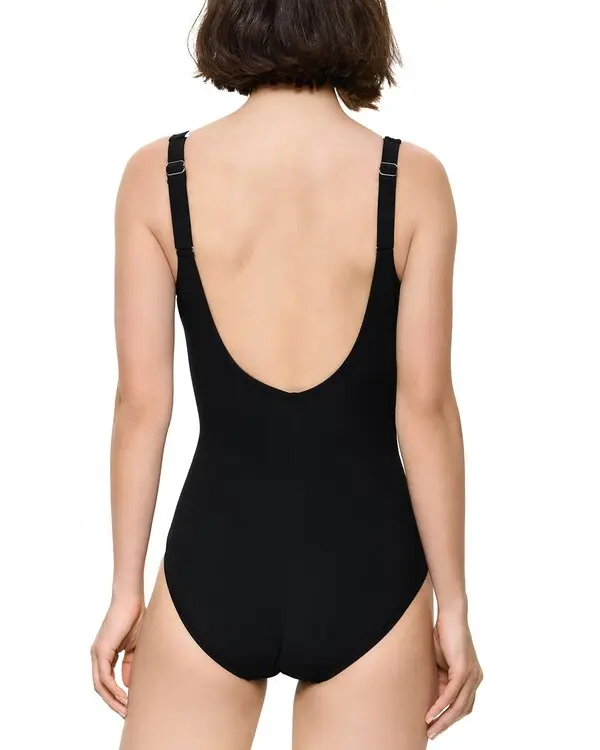 GOTTEX Modern Luxe Surplice One Piece Swimsuit - Black/white