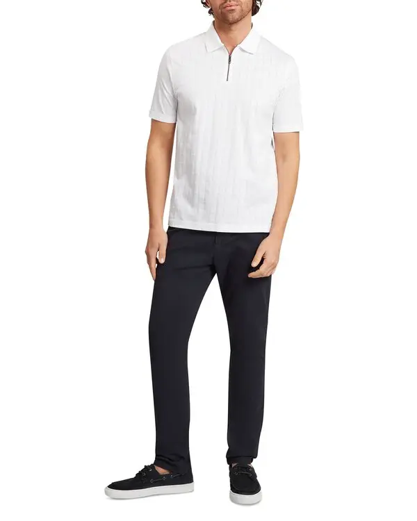 Ted Baker London Victor Square Jacquard Zip Polo Shirt - White