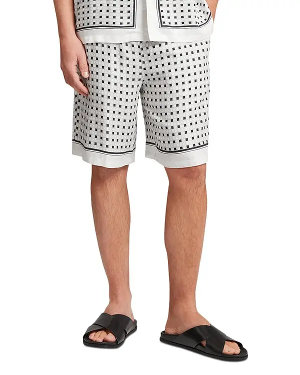 Ted Baker London Attlass 9.5 Geo Print Board Shorts - Ecru