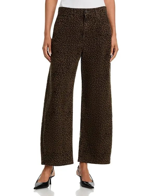 FRAME The Bow High Rise Crop Flocked Jeans - Sandcat