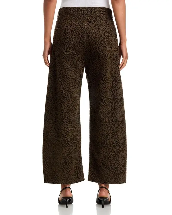 FRAME The Bow High Rise Crop Flocked Jeans