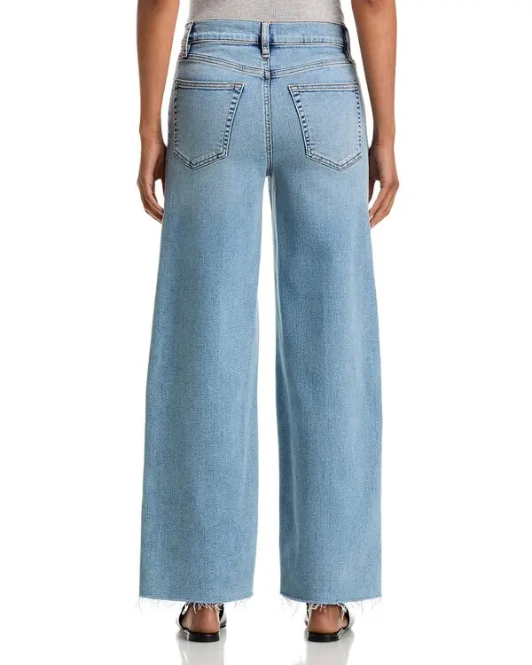 FRAME Le Slim High Rise Palazzo Jeans - Dovetail Raw Fray