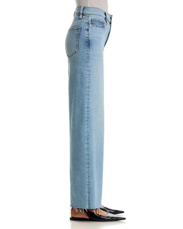FRAME Le Slim High Rise Palazzo Jeans - Dovetail Raw Fray