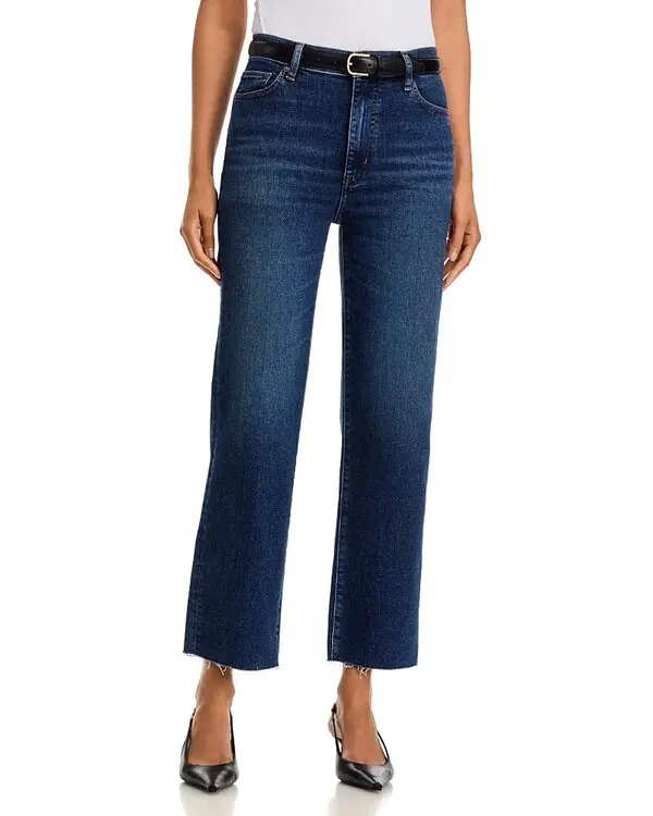 FRAME Le Sleek High Rise Straight Jeans - Showdown Raw Fray