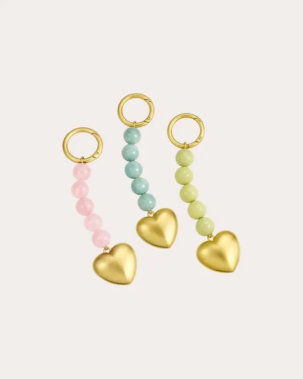 CLUB COASTAL Lemon Jade Heart Bag Charm