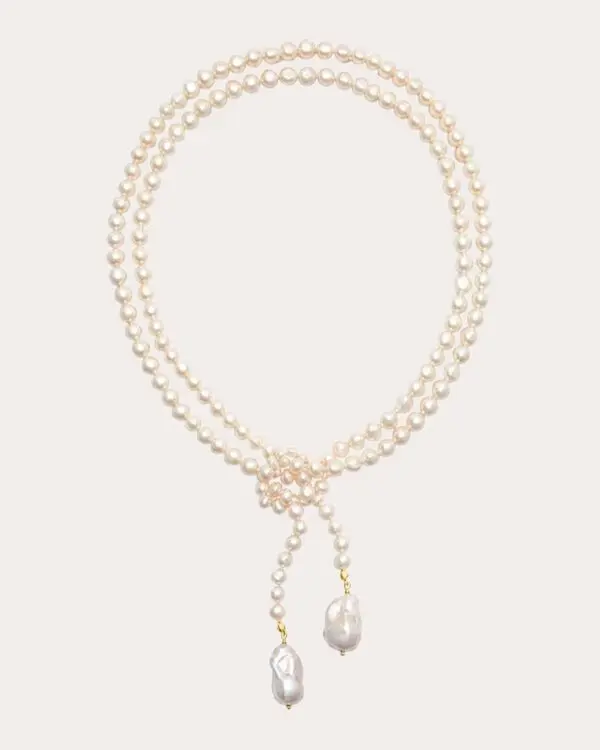 CLUB COASTAL The Pearly Wrap Necklace - White