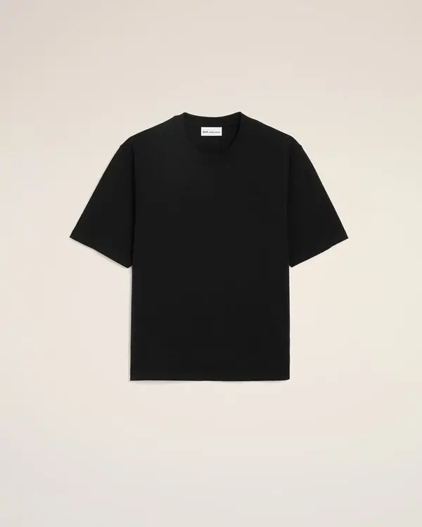 AMI Paris Cotton T-shirt With Embossed De Coeur - Black