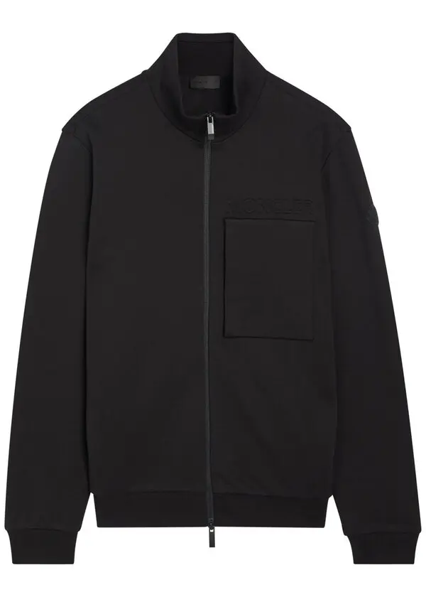 Moncler Embossed-logo Cotton Jacket - Black