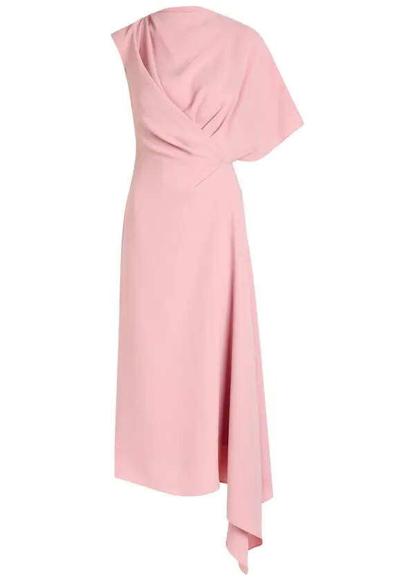 ROKSANDA Elva Gathered Crepe Midi Dress - Pink