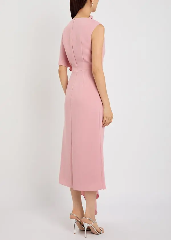 ROKSANDA Elva Asymmetrical Crepe Midi Dress - Pink
