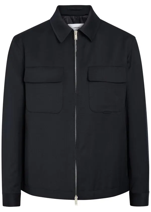LARDINI Woven Jacket - Navy